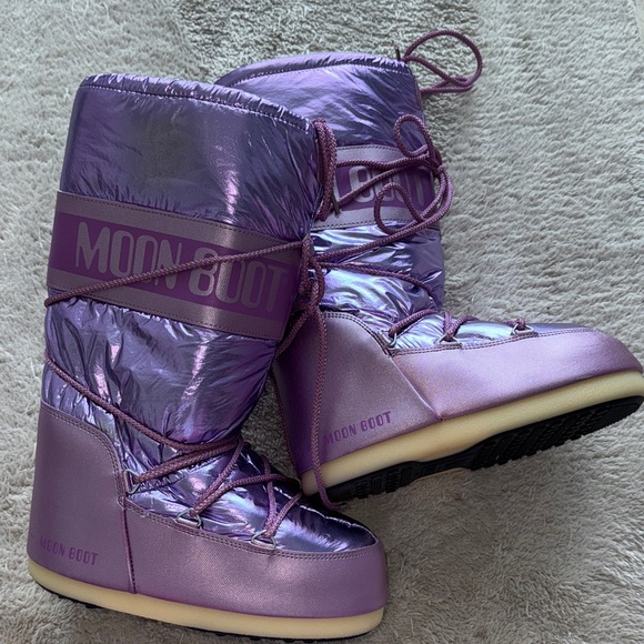Moon Boot | Shoes | Moon Boot Metalic Purple Snow Boots Rare | Poshmark